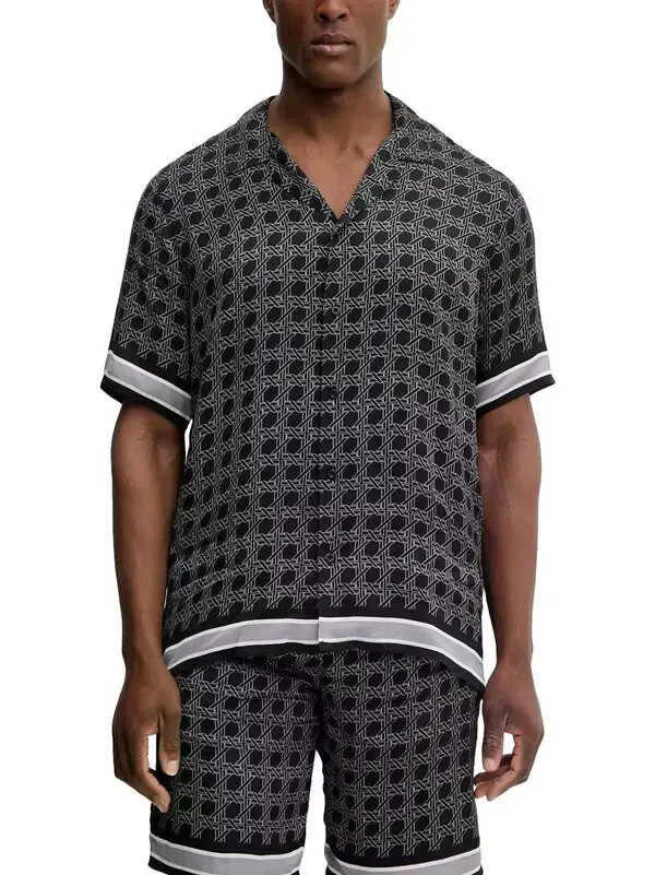 Karl Lagerfeld Patterned Short-sleeve Shirt - Black