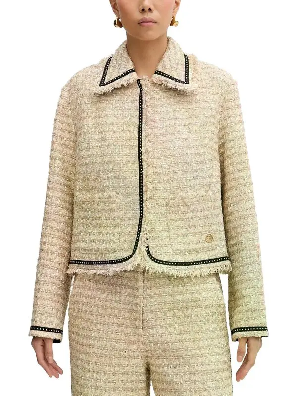 Karl Lagerfeld Fringed-trim Jacket - Neutrals