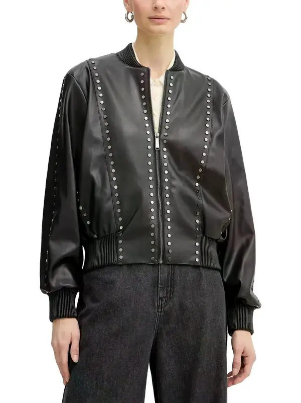 Karl Lagerfeld Studded Bomber Jacket - Black
