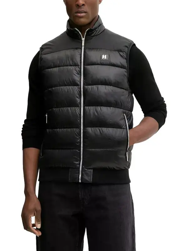 Karl Lagerfeld Quilted Zip Vest - Black