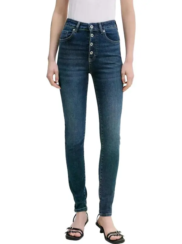 Karl Lagerfeld Button-embellished Jeans - Blue