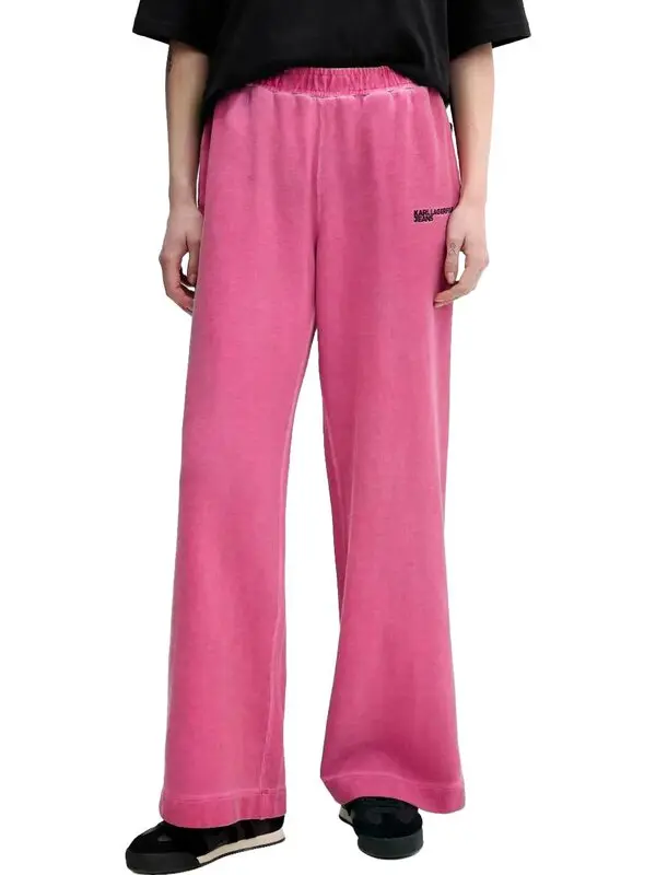 Karl Lagerfeld Wide-leg Trousers With Elasticated Waist - Pink