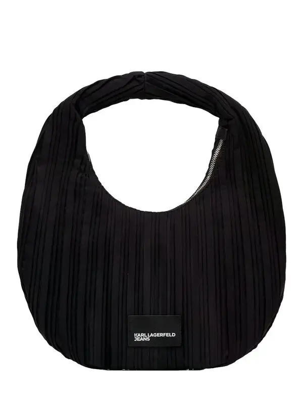 Karl Lagerfeld Pleated Shoulder Bag - Black