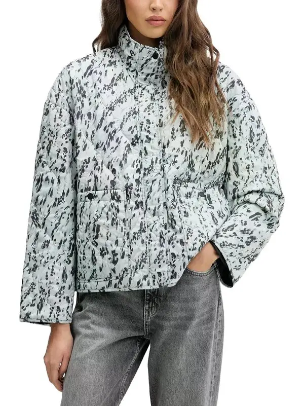 Karl Lagerfeld Patterned Quilted Jacket - Blue