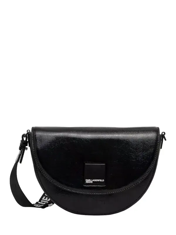 Karl Lagerfeld Satchel With Logo Strap - Black
