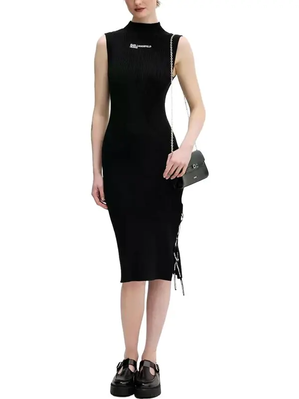 Karl Lagerfeld Fitted-cut Midi Dress - Black