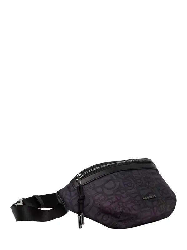 Karl Lagerfeld Monogram Belt Bag - Black