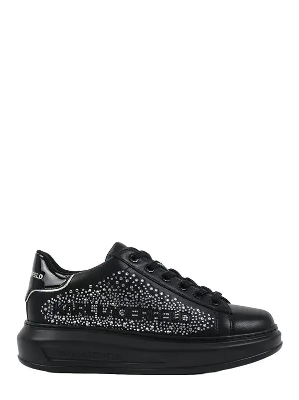 Karl Lagerfeld Rhinestone Lace-up Sneakers - Black