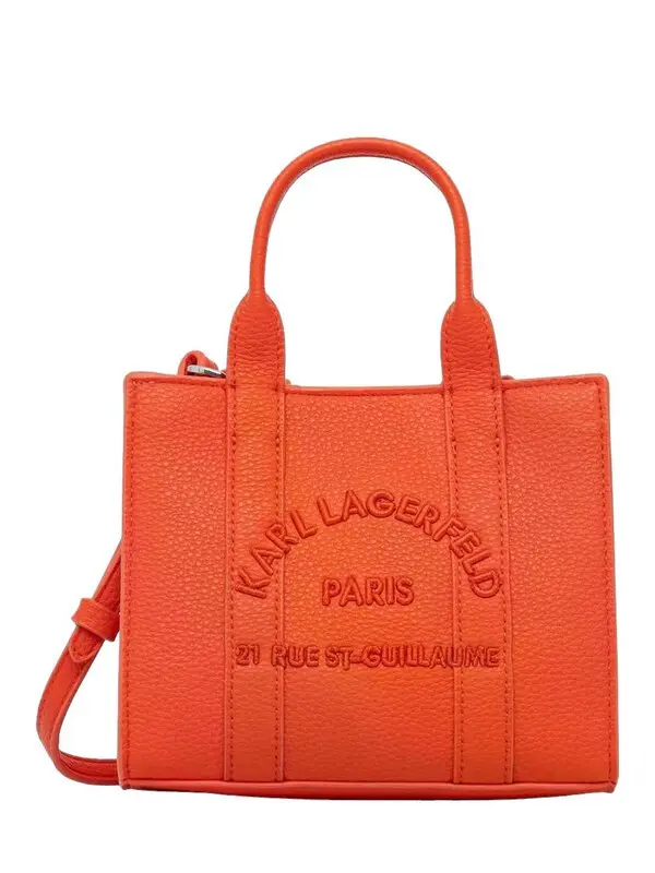 Karl Lagerfeld Embossed Logo Tote - Orange