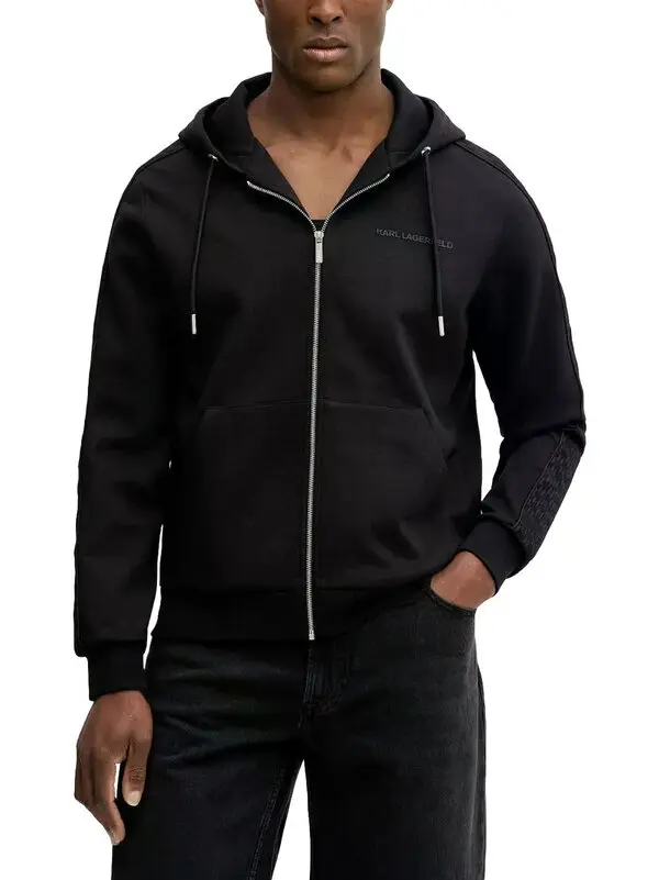 Karl Lagerfeld Logo Zip-up Hoodie - Black