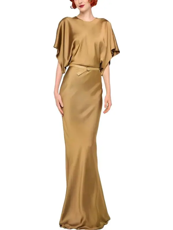 Norma Kamali Obie Gown Dress - Brown