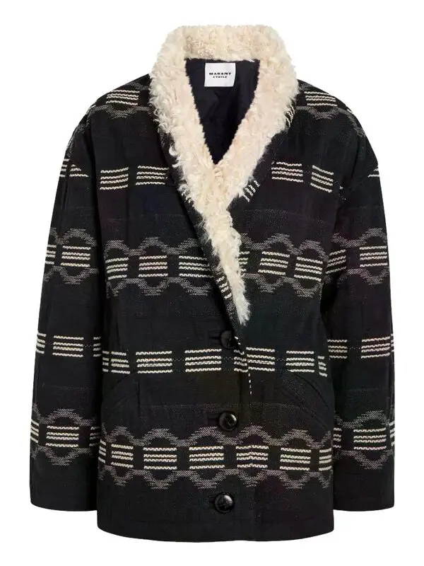 MARANT ETOILE Qayla Jacquard Coat - Black