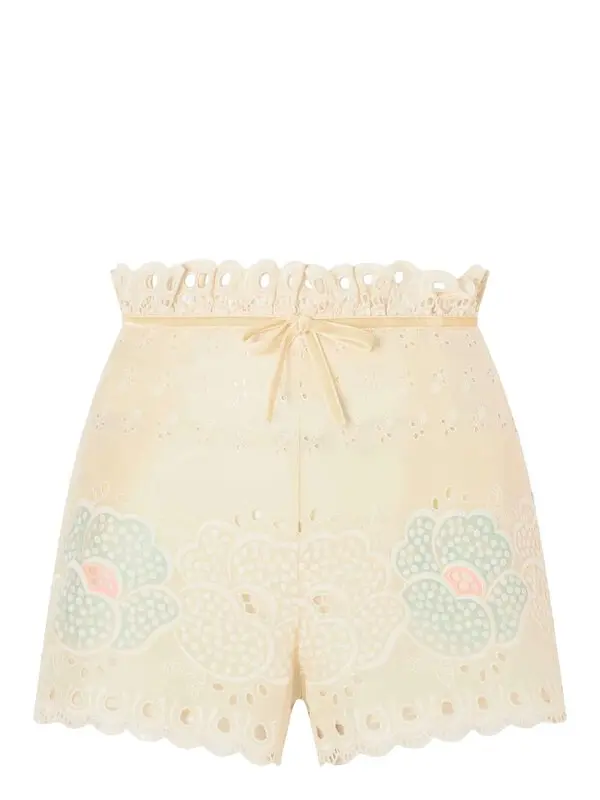 Valentino Garavani Bow-detailed Broderie Anglaise Cotton Shorts - White