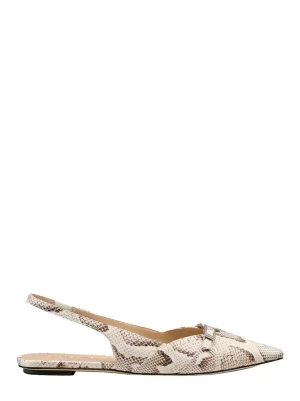 STUART WEITZMAN Georgie Snake-print Slingback Pumps - Neutrals