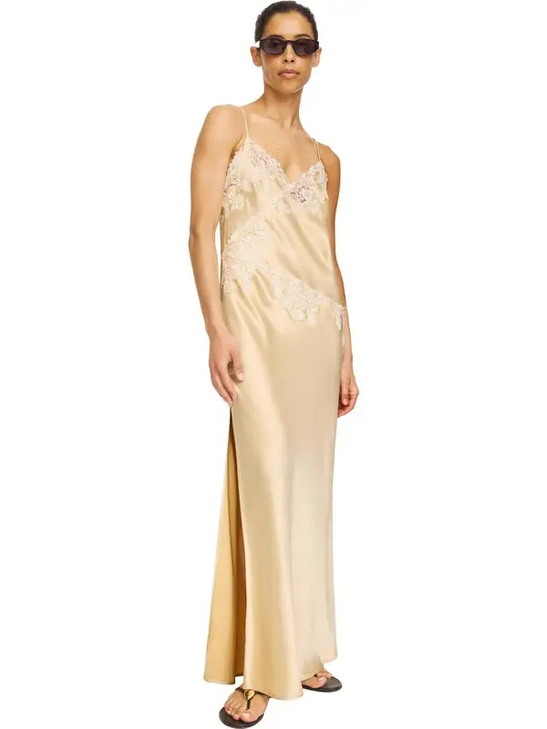 BY MALENE BIRGER Vera Satin Maxi Dress - Vanilla Cream