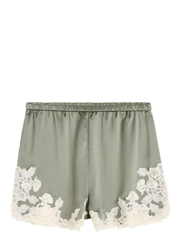 BY MALENE BIRGER Eri Satin Shorts - Deep Lichen Green