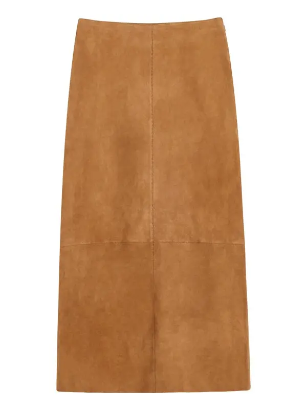 BY MALENE BIRGER Palomie Suede Maxi Skirt - Rusty Sand