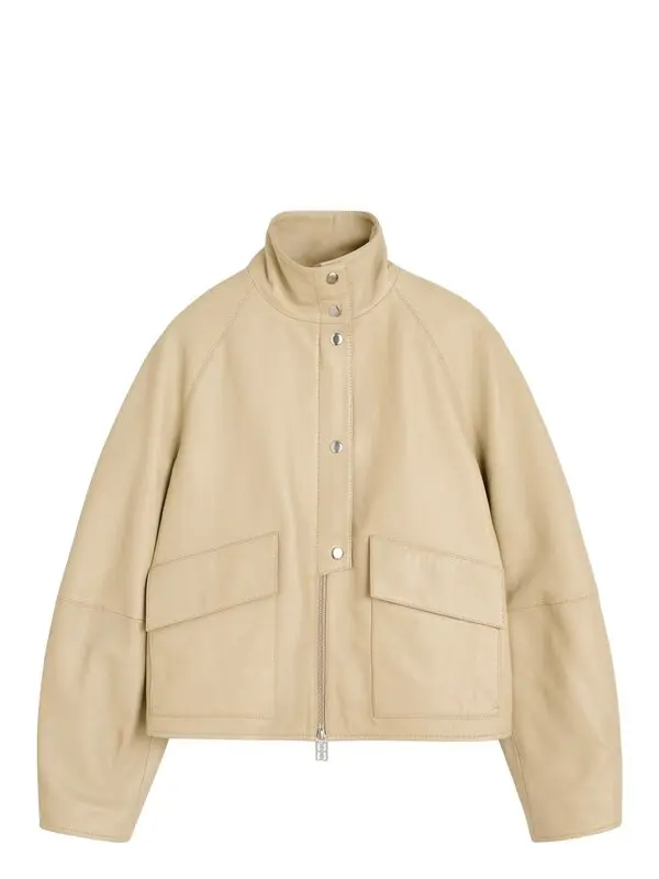 BY MALENE BIRGER Suzanne Leather Jacket - Old Beige