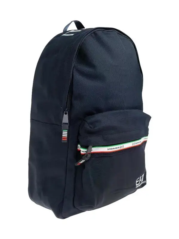 EA7 Striped Logo Backpack - Blue