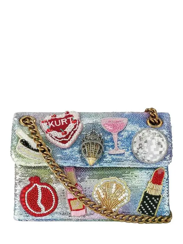 Kurt Geiger Sequin-embellished Cross Body Bag - Silver