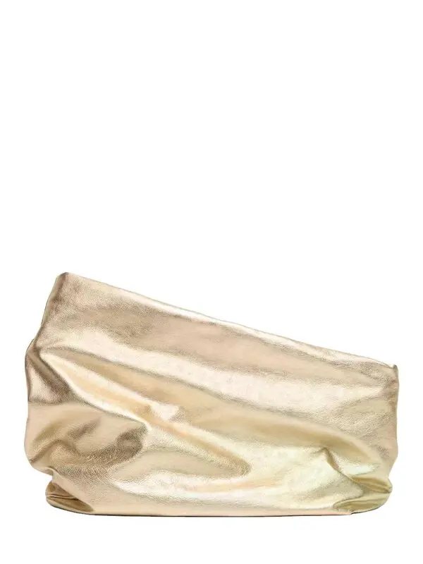 Marsèll Fantasmino Asymmetric Leather Clutch - Gold