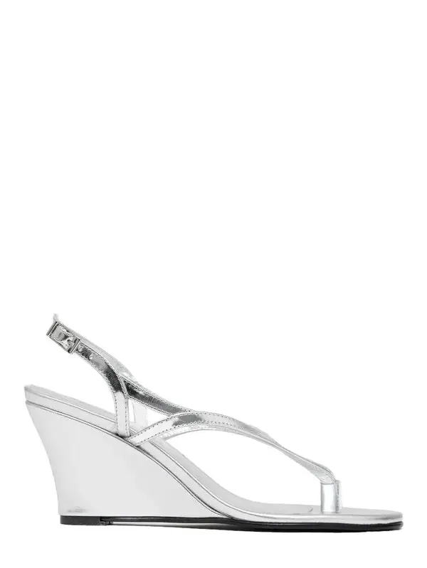 Gimaguas Wedge Thong Sandals - Silver