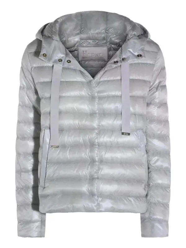 Herno Quilted Hooded Coat - Grey