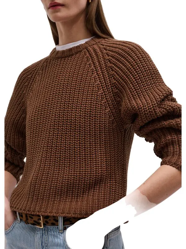 ME+EM Chunky Raglan Jumper - Walnut Brown