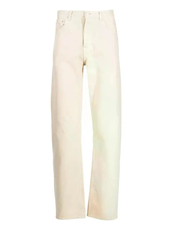FRAME Straight-leg Jeans With Logo Patch - Neutrals