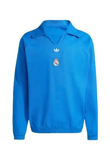Adidas Real Madrid Terrace Icons Drill Sweatshirt - Blue Bird White
