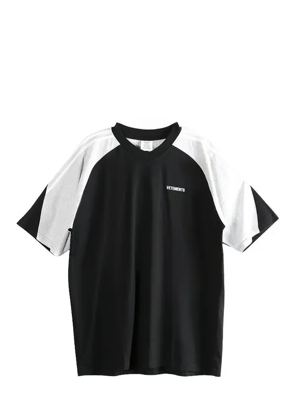 Vetements Cutup Vneck T-shirt - Black Grey Melange