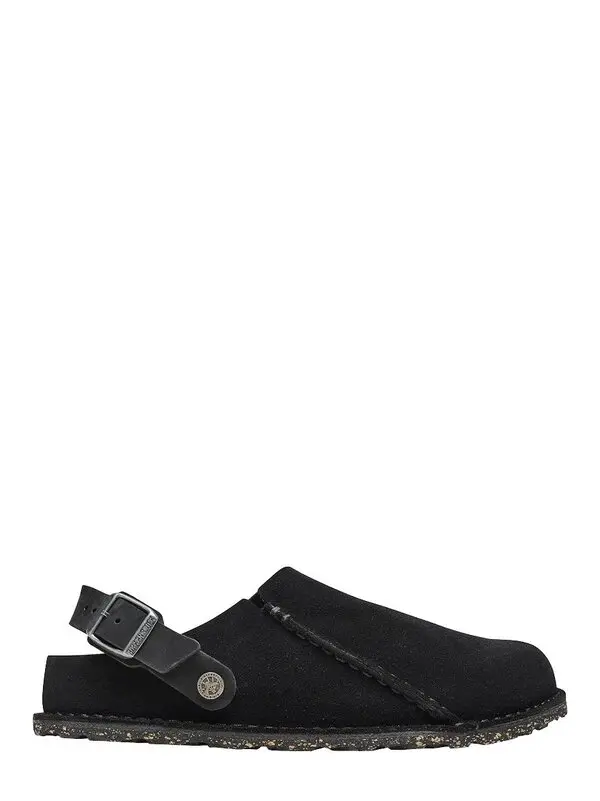 BIRKENSTOCK Lutry Premium Suede Clogs - Black