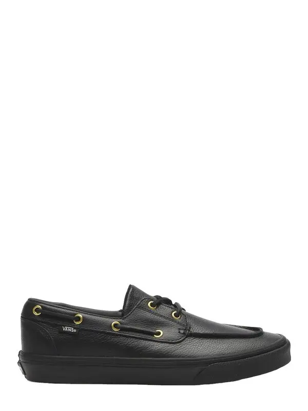 VANS 2-eyelet Leather Boat Shoe - Black