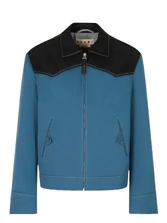 Marni Gabardine Jacket With Contrast Yokes - 00b42