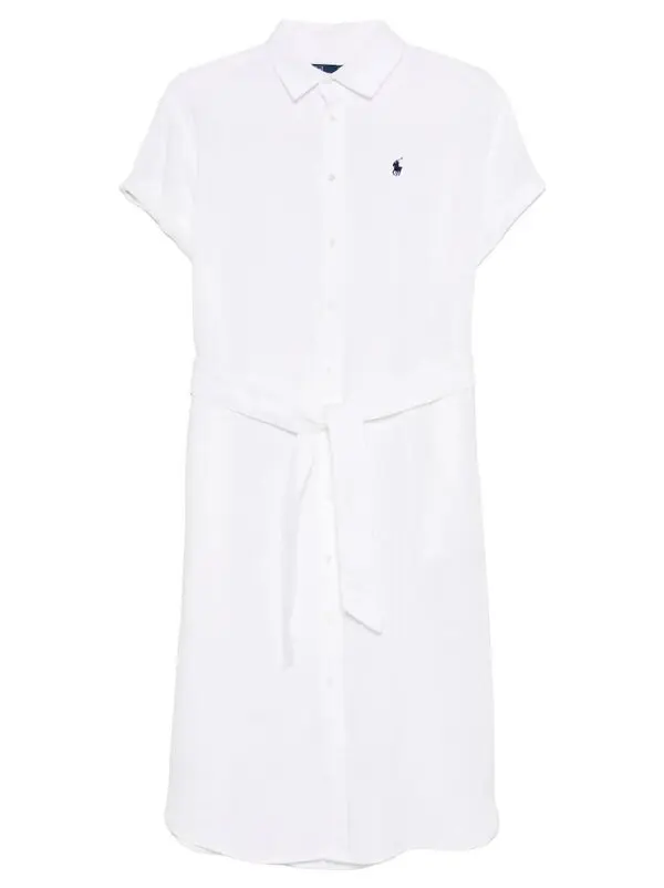 Polo Ralph Lauren Oxford Belted Midi Shirt Dress - White
