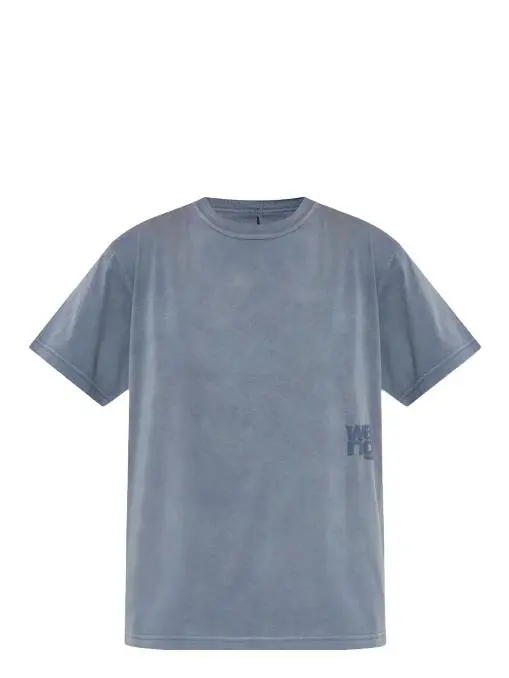 Alexander Wang Essential Jersey Puff Logo Short Sleeve T-shirt - Washed Blue Ink