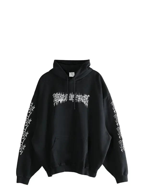 Vetements Cof Logo Oversized Hoodie - Washed Black