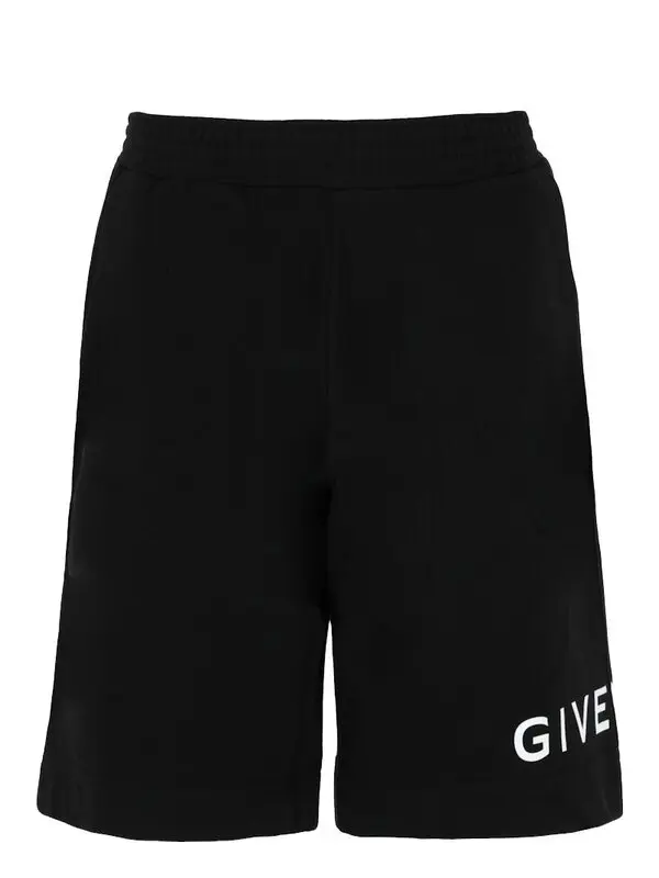Givenchy Logo Print Boxy Fit Shorts - Black