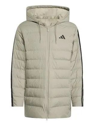 Adidas Essentials Climawarm 3stripes Light Down Hooded Parka - Silver Pebble