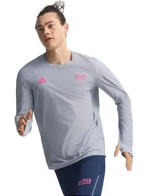 Adidas Bmw Berlin Marathon 2025 Long Sleeve Top - Halo Silver