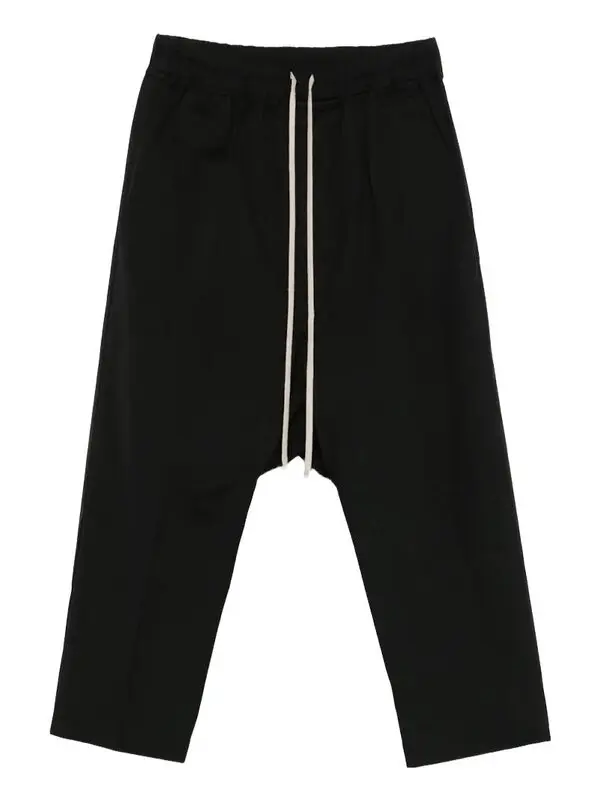 Rick Owens Drawstring Cropped Trousers - Black