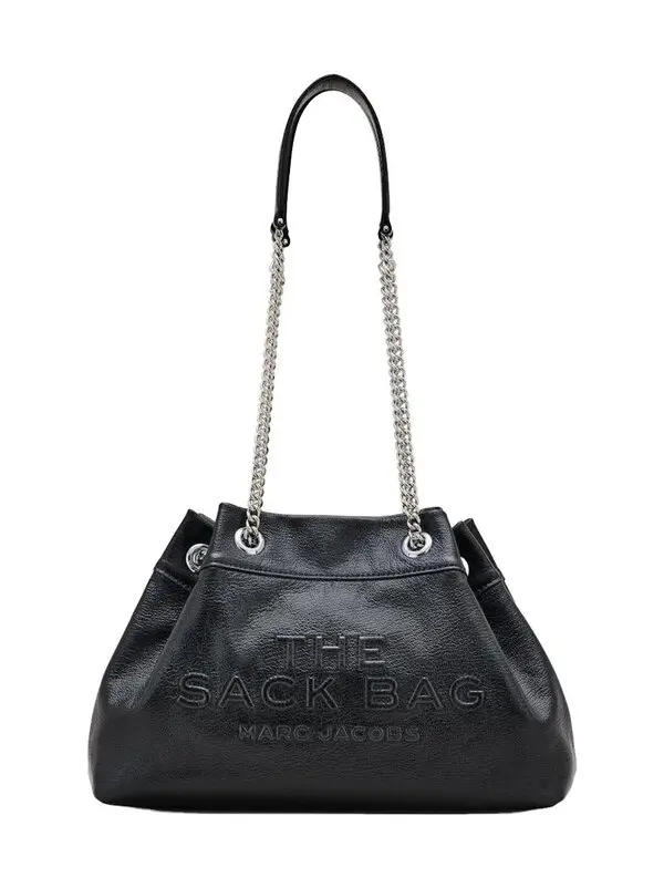 Marc Jacobs Leather Sack Bag With Chain Strap - Black