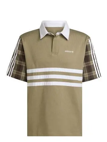 Adidas Tartan Regular Rugby Polo Shirt - Orbit Green