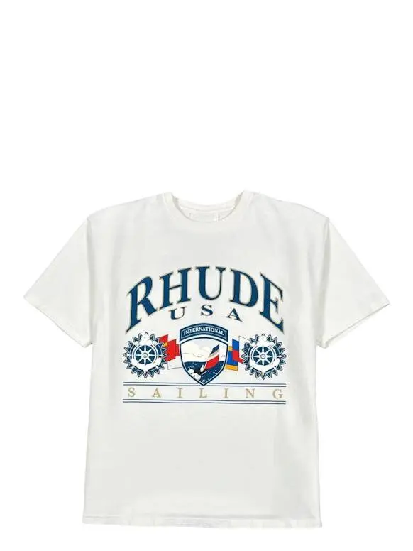 Rhude Usa Sailing Icon T-shirt - Vintage White/black