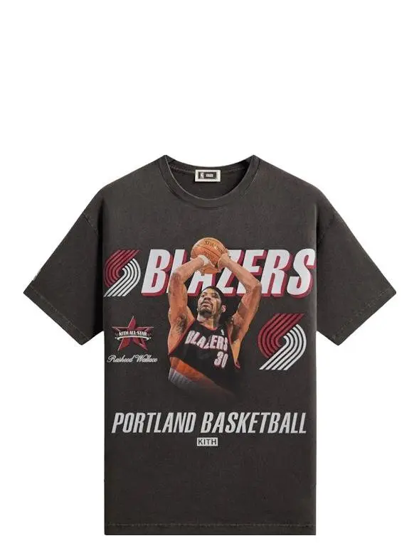 Kith Nba Allstar Portland Trail Blazers Rasheed Wallace Tee Shirt - Black
