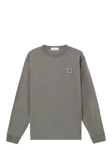 Stone Island Organic Cotton Jersey Fissato Effect 2100030 T-shirt - Cement