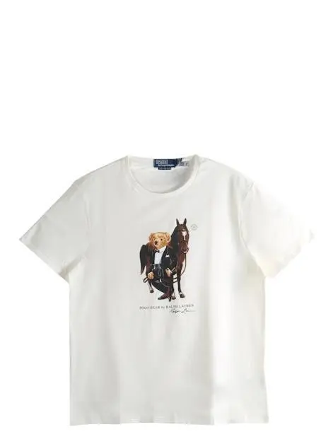 Polo Ralph Lauren Lunar New Year Shortsleeve Jersey Knit Graphic Bear T-shirt - Deckwash White