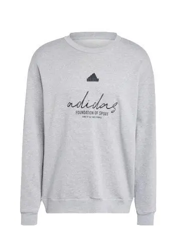 Adidas Brand Love French Terry Sweatshirt - Medium Grey Heather