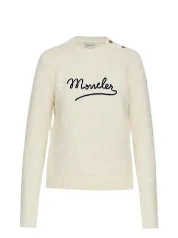 Moncler Crewneck Long-sleeve Top - Silk White