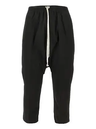Rick Owens Drawstring Cropped Pants - Black